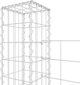 Gabionový koš ve tvaru U s 5 sloupky železo 500 x 20 x 150 cm 151285