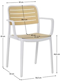 Kondela Stohovateľná stolička, biela/béžová, KARDOS TYP 2