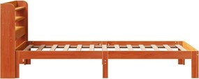 Postel bez matrace voskově hnědá 100 x 200 cm masivní borovice 3306804