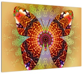 Skleněný obraz - Etno motýl (70x50 cm)