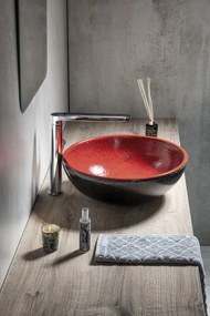 Sapho Sapho, ATTILA keramické umyvadlo, průměr 43cm, metalická měď, DK010