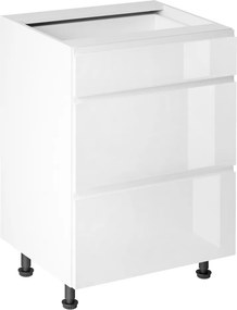 Spodní skříňka, bílá/bílá extra vysoký lesk HG, AURORA D60S3