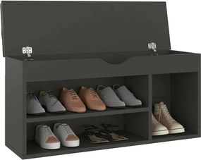 Lavice s botníkem a poduškou šedá 104x30x49 cm kompozitní dřevo 326752
