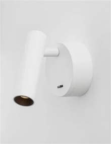 Nástěnné LED svítidlo NOVA LUCE CLIP 3W 3000K bílé s vypínačem 9030201