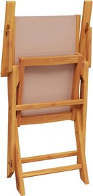 3dílný bistro set taupe textil a masivní dřevo 3281882