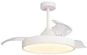 Mantra Alaska, rozvinovací ventilátor se svítidlem a dálk. ovladačem, LED 50W 2700-5000K, bílá, průměr 50/106cm