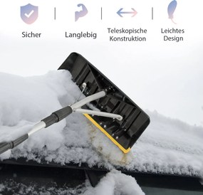 Costway Teleskopické hliníkové hrablo na sníh ze střechy 6,4 m