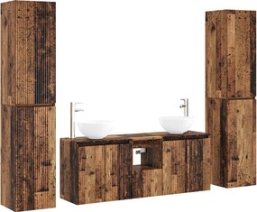 Sada koupelnového nábytku 5 ks Staré dřevo 33 x 34,5 x 160 cm 3406031