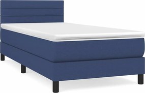 Box spring postel s matrací modrá 90x190 cm textil 3140103