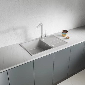 Laveo Wolin, 1-komorový granitový dřez 780x480x185 mm, šedá, LAV-SPW_511T
