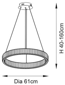 Endon 102255 - LED Stmívatelný lustr na lanku LAGUNA LED/36W/230V lesklý chrom
