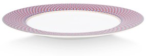Pip Studio Flower Festival Scallop talíř Ø26,5cm, červeno-modrý (talíř na hlavní chod)
