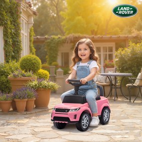 AIYAPLAY 2v1 chodítko LAND ROVER DISCOVERY (18–36 měsíců) – úložný prostor, klakson, odnímatelná bezpečnostní tyč, růžová