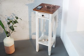 Noble Home Odkládací stolek Le Bure, bílá, recyklované dřevo