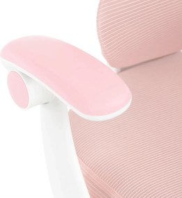 Dětská židle s podnožkou MARCO - růžová síťovina