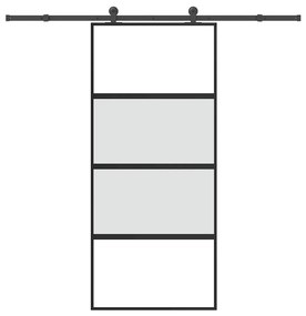 Posuvné dveře s kováním 90x205 cm tvrzeného sklo a hliník 3332999