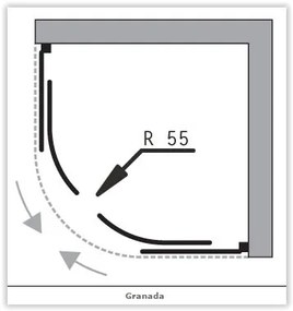 Olsen Spa Čtvrtkruhový sprchový box GRANADA BARVA rámu - Chrom/Leštěný hliník (ALU), Rozměr A - 90 cm, Rozměr B - 90 cm, Vanička HL - Akrylová vanička OLBGRA90CMBV+OLBGRA90V