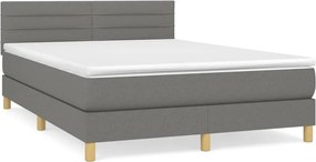 Box spring postel s matrací tmavě šedá 140x200 cm textil 3140698
