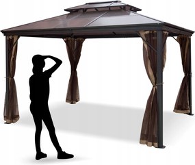 Zahradní pavilon, tvrdá střecha, pergola Premium 290x290x270 cm