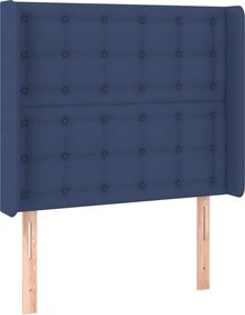 Box spring postel s matrací a LED modrá 90x200 cm textil 3138611