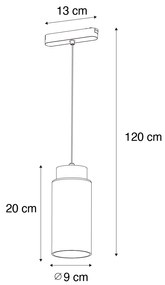 Moderní černé závěsné svítidlo pro kolejnicový systém 1-fázové včetně LED - Magnetic Vance