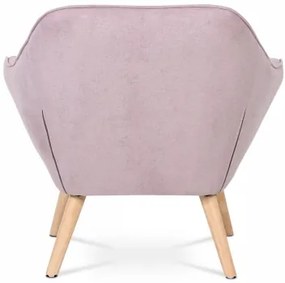 Křeslo starorůžové dřevěné nohy masiv přírodní odstín lak AK-321 PINK2