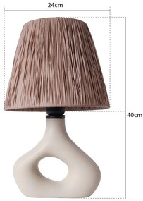 Béžová stolní lampa se stínidlem z papírového výpletu (výška 40 cm) Serin – Opviq lights