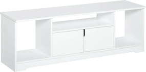 HOMCOM TV Stánek pro TV do 42" Moderní TV Stánek s Dvojitými Dveřmi a 3 Otevřenými Přihrádkami 120x30x41cm Bílý | Aosom