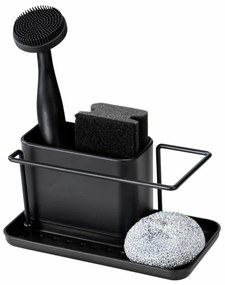 Wenko Nerezový organizér na mytí nádobí Orio, černá