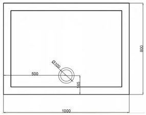 BPS-koupelny Obdélníkový sprchový kout HYD-OK103A 100x80 černý/transparent + vanička HYD-OSV-ST03A bílá