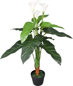 vidaXL Umělá rostlina kala s květináčem 85 cm [244444] Barva: Bílá