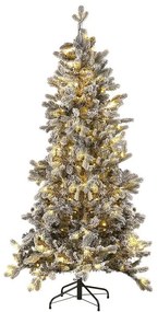Zasněžený osvícený vánoční stromeček 180 cm bílý TATLOW Beliani
