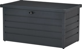 Outsunny Venkovní úložný box 311L Ocelový skladovací truhlík s klíčovým uzamčením a plynovými písty pro zahradu, terasu nebo patio 120x62x62 cm Tmavě…