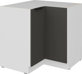 ARIA po | dolní skříňka 90x90 DN 2F rohová s policí | 90x90 cm | bílá/šedá grafit
