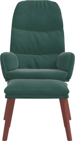Relaxační křeslo s podnožkou tmavě zelené samet 3315118