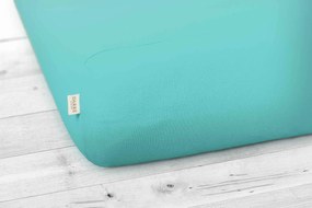 Jersey prostěradlo světle tyrkysové na výšku matrace do 20 cm Velikost: 60 x 120