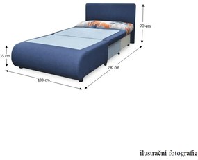 Kondela Rozkládací křeslo, hnědá / vzor, Keny NEW