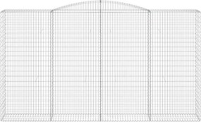 Klenutý gabionový koš 400 x 50 x 220/240 cm pozinkované železo 153541