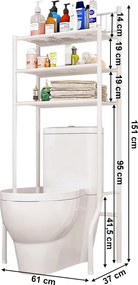 Regál nad WC, bílá, REMIN