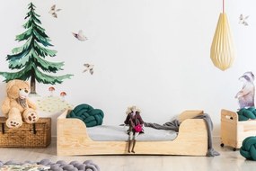 Domečková patrová dětská postel z masivního dřeva 90x200 cm v přírodní barvě Mila DMP Rozměr: 90x150 cm