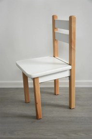 Vingo Dětská otevírací židlička s přihrádkou - bílo-přírodní