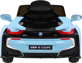 Ramiz Elektrické autíčko BMW i8 Lift modré + dálkové ovládání + pomalý start + 3bodové pásy + MP3 USB + LED