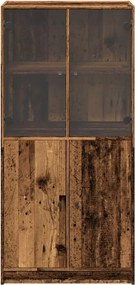 Highboard s dvířky old wood 68 x 37 x 142 cm kompozitní dřevo 3318722