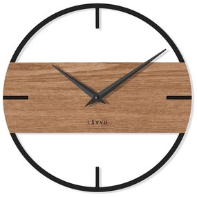 LAVVU Stylové dřevěné hodiny LOFT v industriálním vzhledu ⌀35cm LCT4010