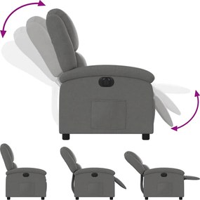 Elektrické polohovací křeslo tmavě šedé textil 3204141