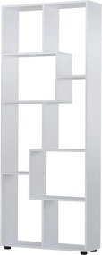 HOMCOM Moderní vertikální knihovna s 8 policemi z E1 dřevotřísky 70 x 24 x 178 cm bílá | Aosom