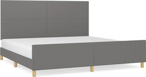 Rám postele bez matrace tmavě šedý 200 x 200 cm textil 3124920