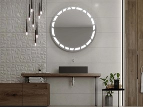 Kulaté zrcadlo do koupelny s LED osvětlením C8 premium