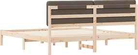 Rám postele s čalouněným čelem s čelo Taupe 200 x 200 cm 3405565