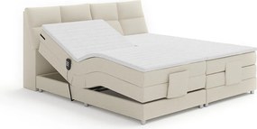 Elektrická polohovací postel, boxspring, béžová, 160x200, GERONA NEW